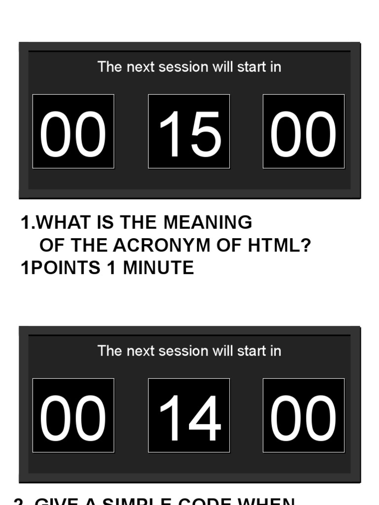 1.what Is The Meaning of The Acronym of HTML? 1points 1 Minute | PDF ...