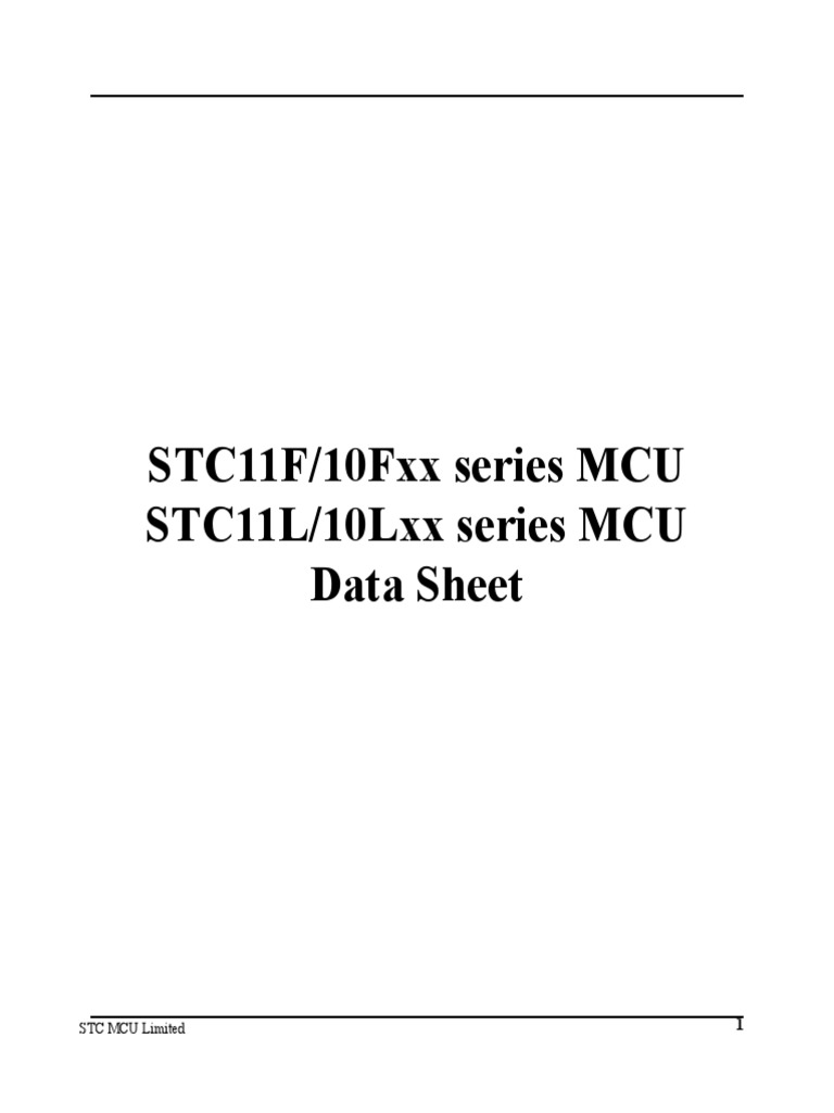 STC11F/10Fxx Series MCU STC11L/10Lxx Series MCU Data Sheet | PDF | Microcontroller | Flash Memory