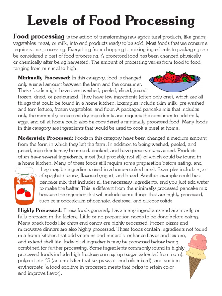 Understanding the Spectrum of Food Processing: From Minimally Processed ...