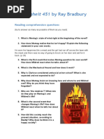 Fahrenheit 451 Comprehension Questions ANSWER KEY | PDF | History ...