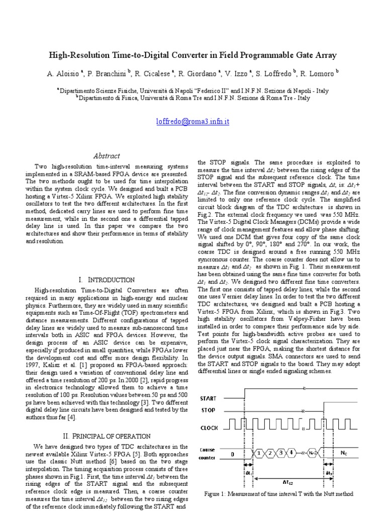 High Resolution Time To Digital Converter | PDF | Field Programmable ...