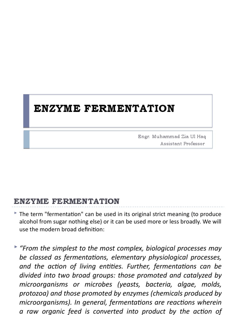 Enzyme Fermentation | PDF | Enzyme | Enzyme Inhibitor