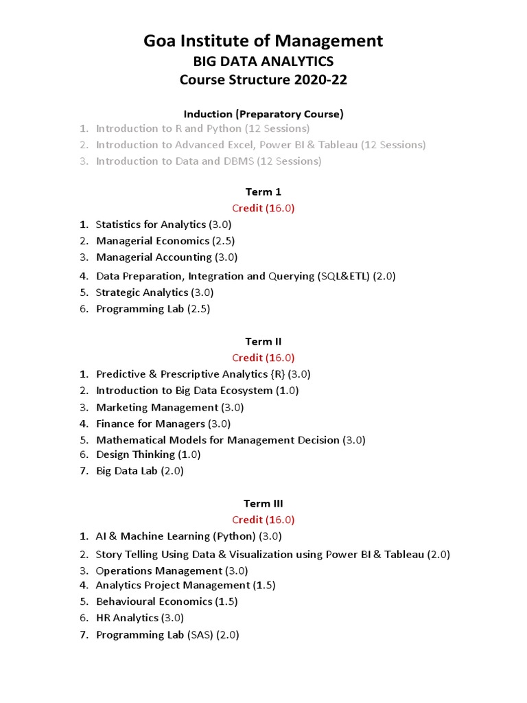 BDA Course Structure | PDF | Analytics | Big Data