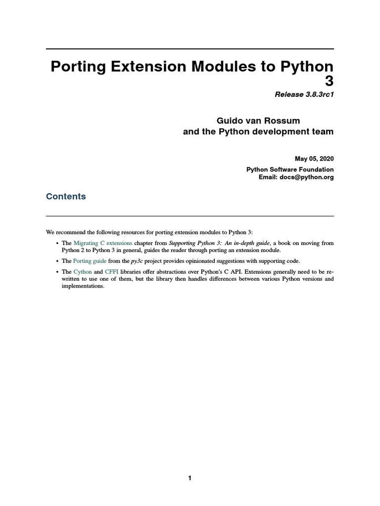 Porting Extension Modules To Python 3: Guido Van Rossum and The Python ...