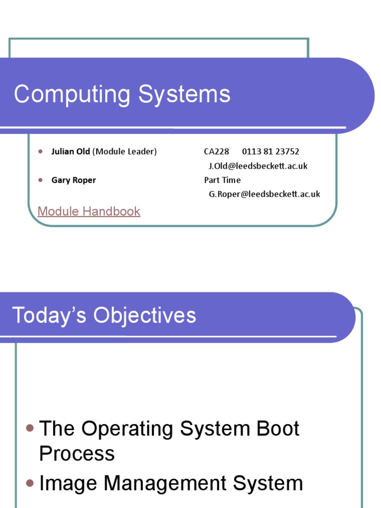 Computing Systems: Module Handbook | PDF | Booting | Operating System