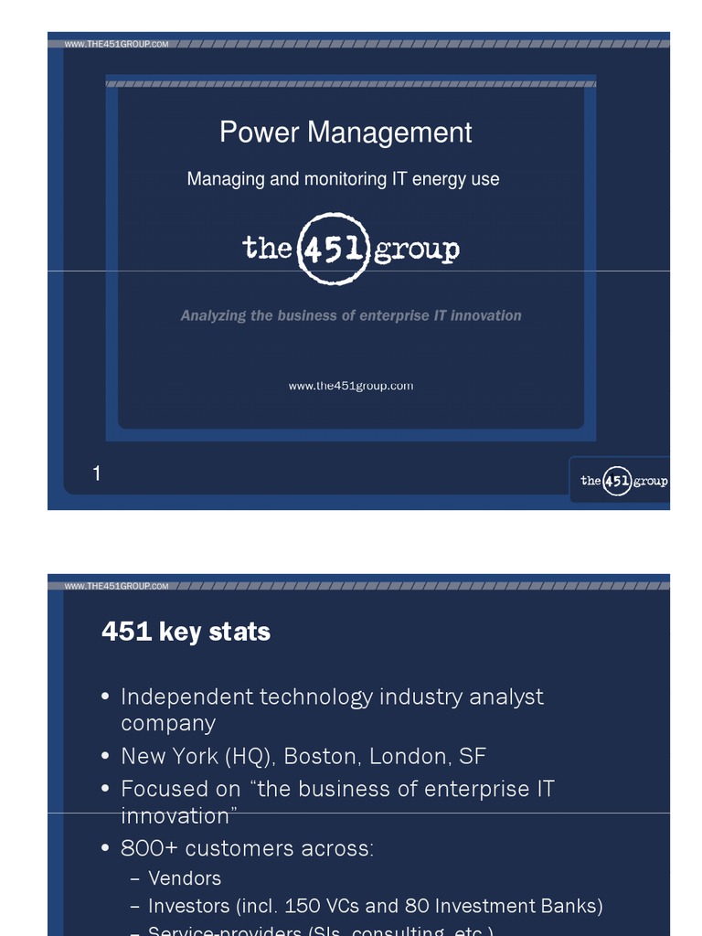 Power Management: Managing and Monitoring IT Energy Use | PDF ...