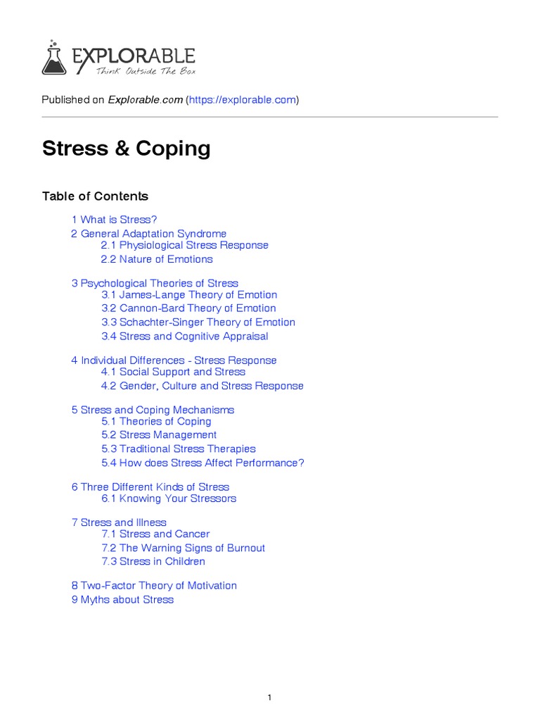 Stress and Coping | PDF | Emotions | Stress (Biology)