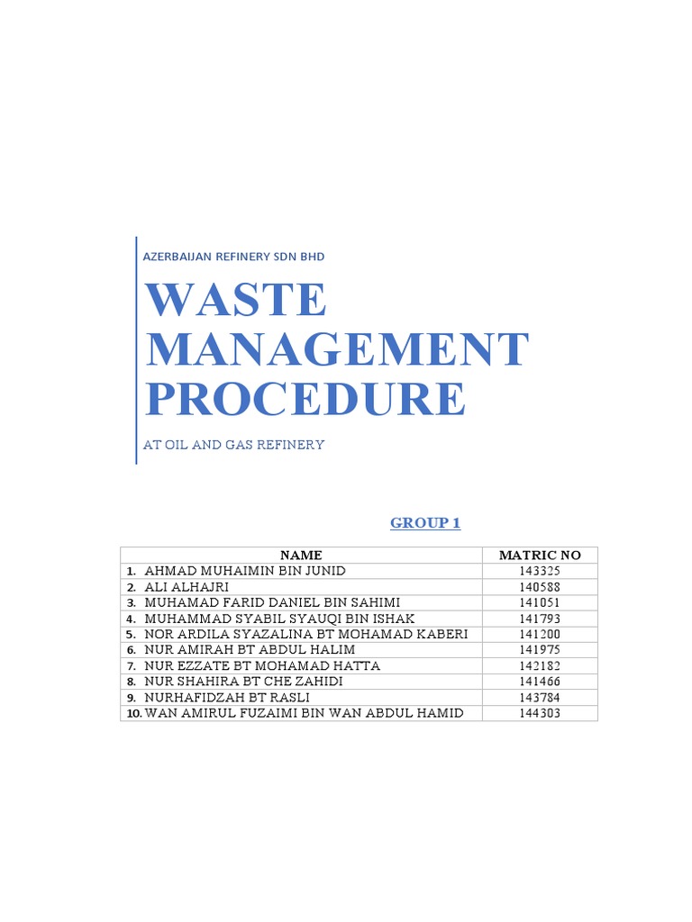 Waste Management Plan | PDF | Sewage Treatment | Filtration