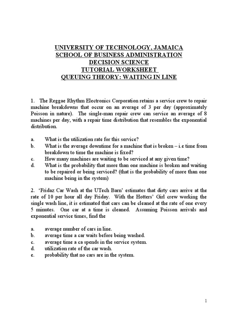 Queuing Theory Tutorial | PDF | Airport | Poisson Distribution