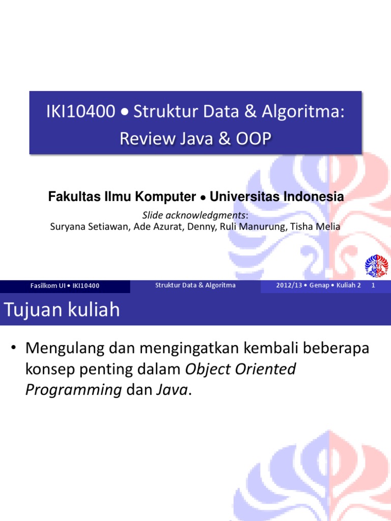 Struktur Data & Algoritma: Java OOP Basics | PDF | Komputer