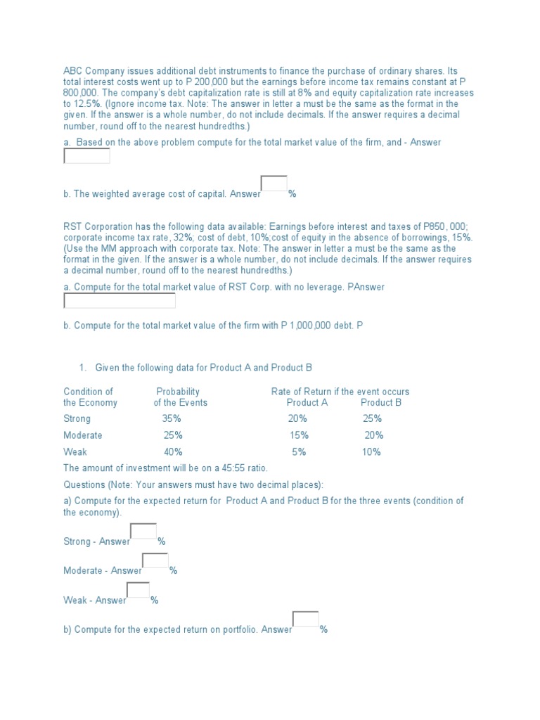 Financial Management 2 Exam | PDF | Bonds (Finance) | Preferred Stock