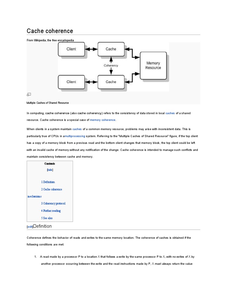 Cache Coherence: From Wikipedia, The Free Encyclopedia | PDF | Cache (Computing) | Data Management