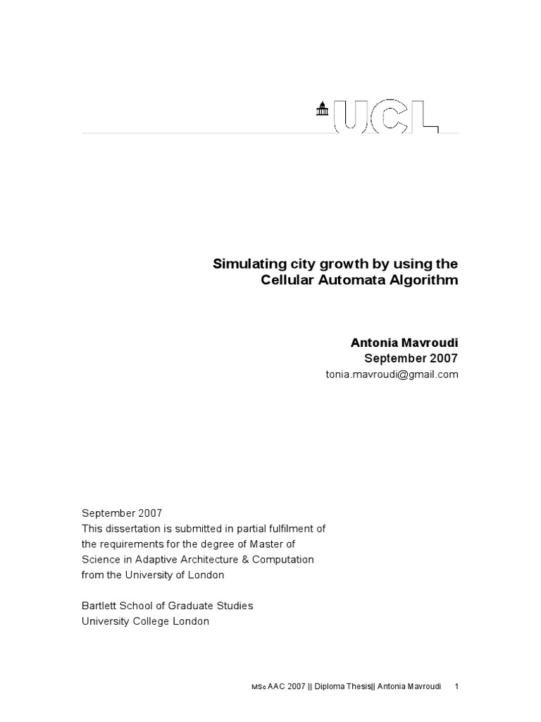 Simulating City Growth by Using The Cellular Automata Algorithm | PDF | Simulation | System