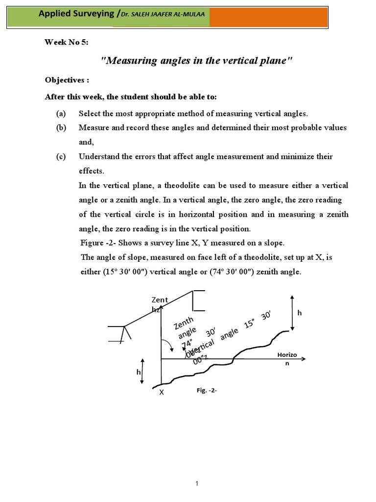 Vertical Angle Measurement Guide | PDF | Surveying | Scientific Observation