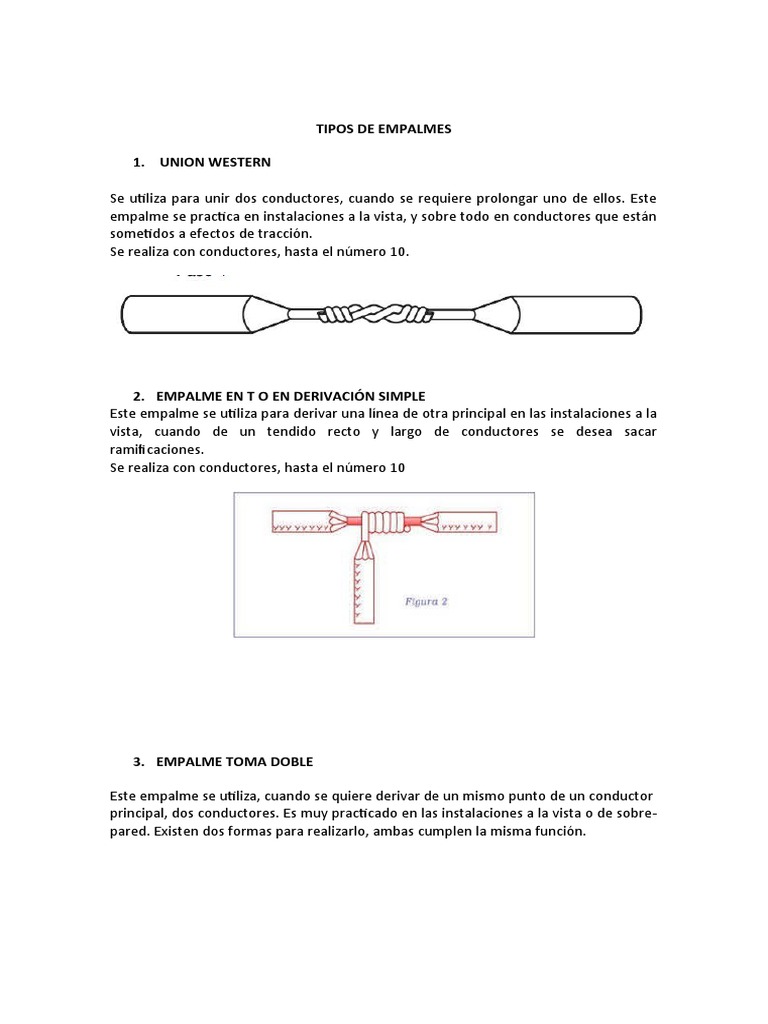Tipos de Empalmes | PDF | Resistencia Eléctrica y Conductancia | Bienes ...
