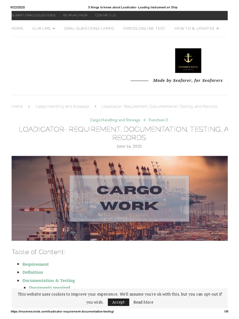 Loadicator Requirements | PDF | Ships | Oil Tanker
