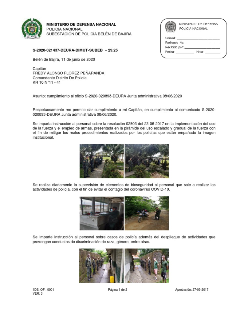 Oficio 261 Del 11-06-2020 Cumplimiento S-2020-020893-Deura | PDF