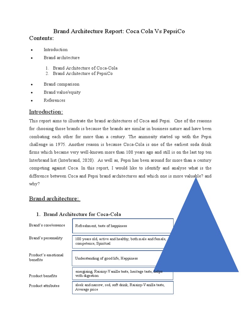 Coca-Cola vs PepsiCo Brand Value Analysis | PDF | Pepsi Co | Brand