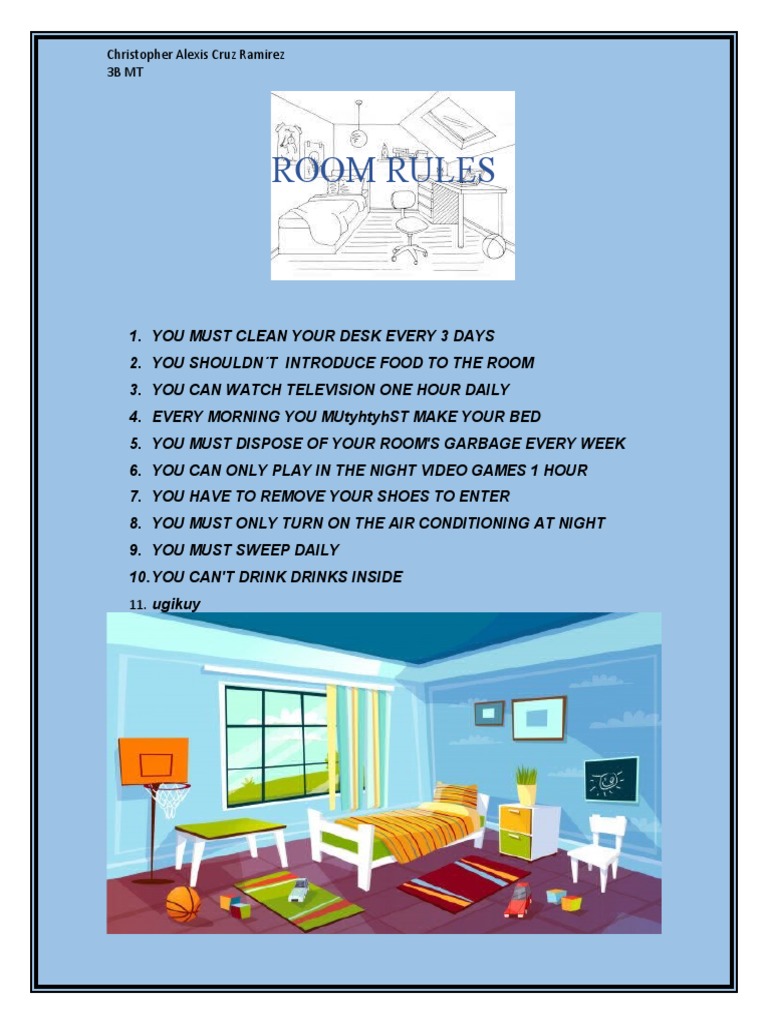 Room Rules: Christopher Alexis Cruz Ramirez 3B MT | PDF | Cooking, Food ...