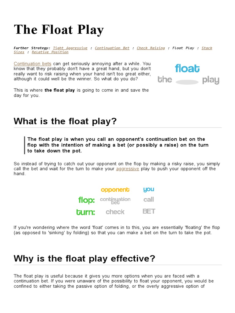 The Float Play | PDF | Gaming And Lottery