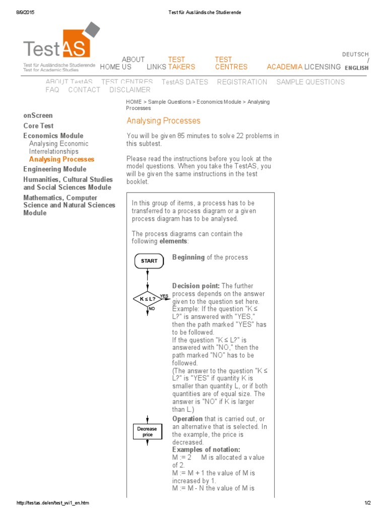 Analysing Processes: About Testas Test Centres Testas Dates ...