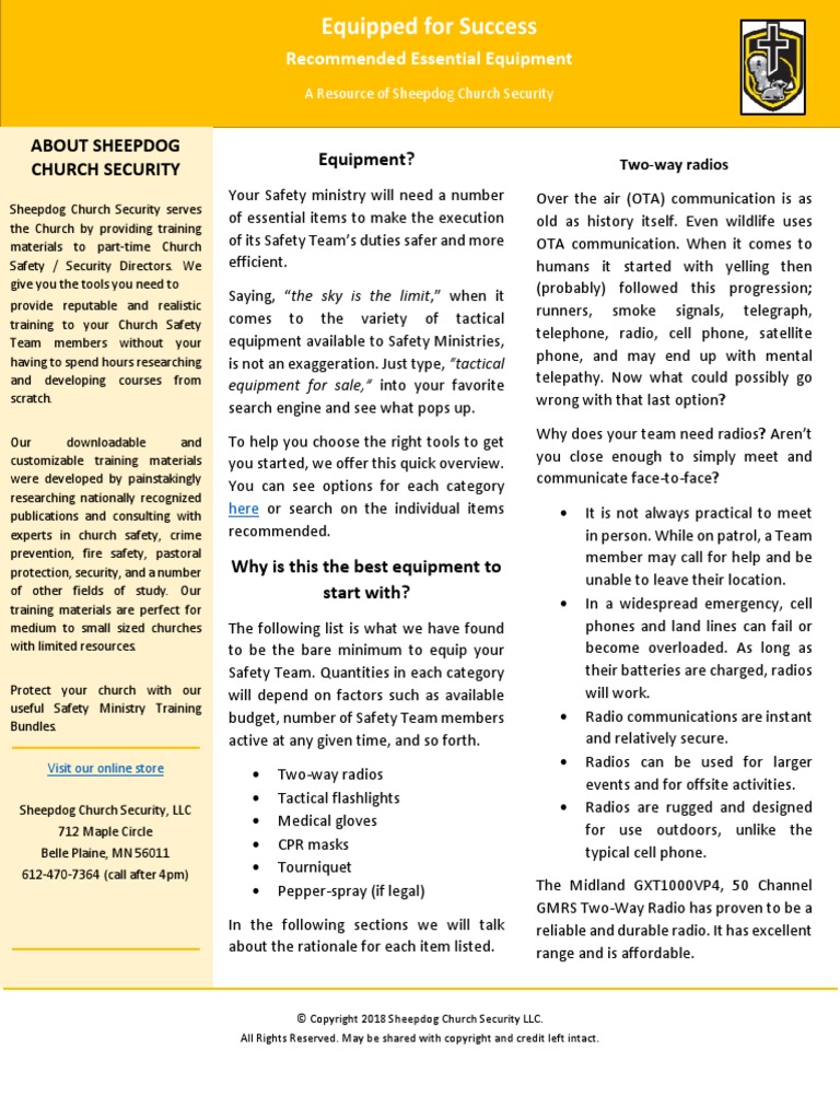 About Sheepdog Church Security Equipment? | PDF | Cardiopulmonary ...