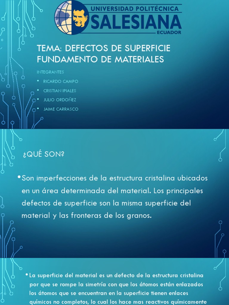 Defectos de Superficie en Materiales | PDF | Estructura cristalina | Rieles