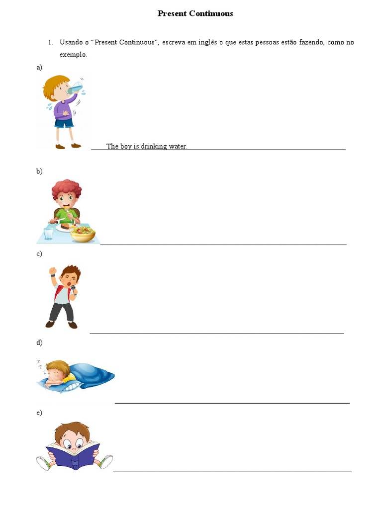 Atividade de Inglês - 7 Ano - Present Continuous | PDF