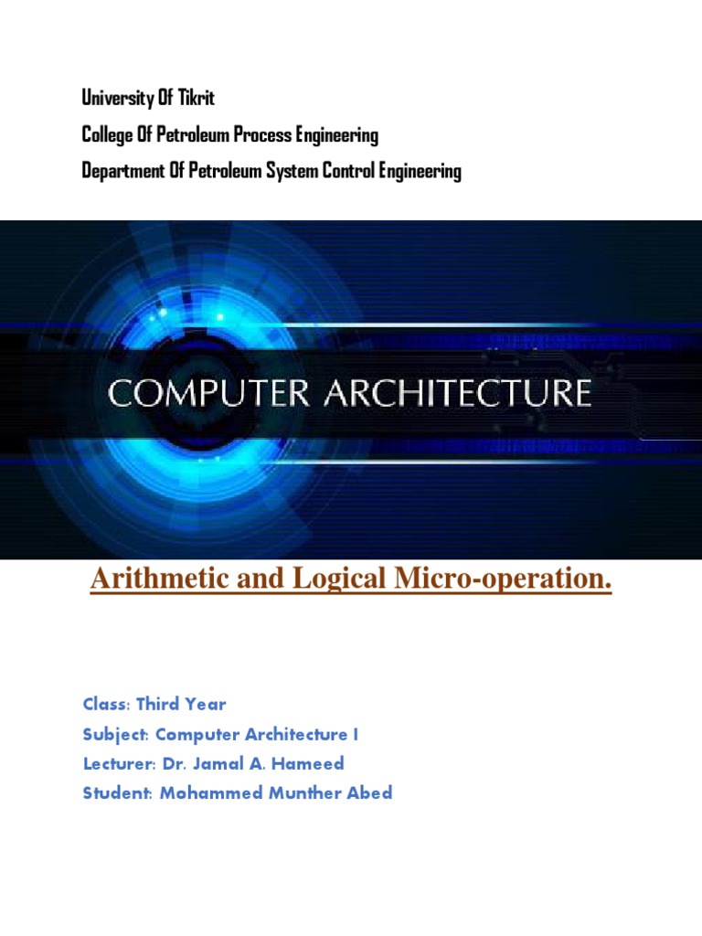 Arithmetic and Logical Micro-Operation. | PDF | Logic Gate | Central ...