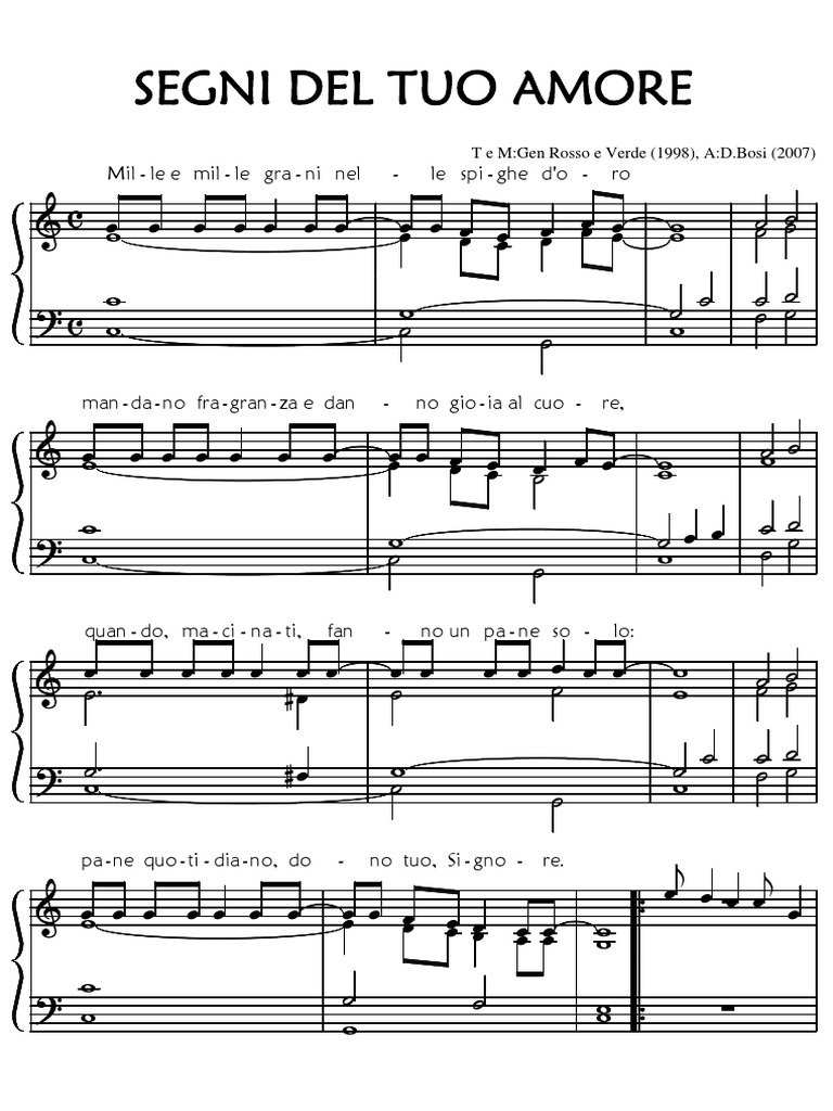 Segni Del Tuo Amore PDF | PDF