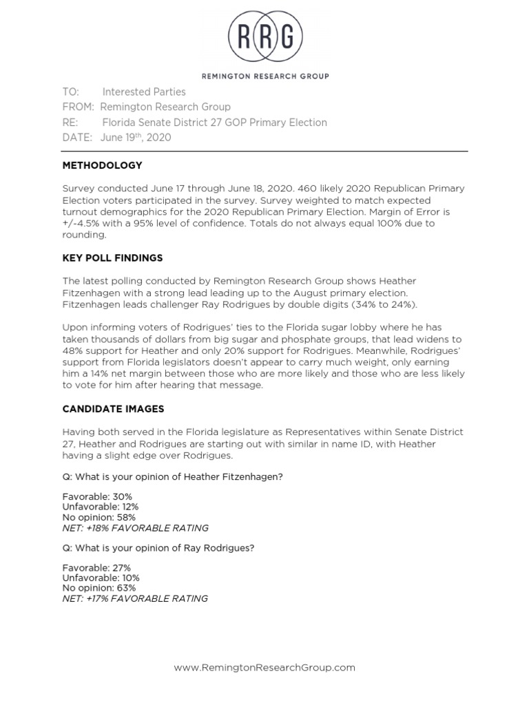FLSD27 GOP Primary Memo 061920 | PDF | Voting | Republican Party ...