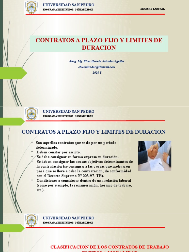 7.-Contrato A Plazo Fijo y Limites de Duracion | PDF | Derecho laboral ...