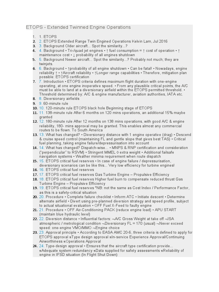 ETOPS - Extended Twinned Engine Operations | PDF | Turbine Engine ...
