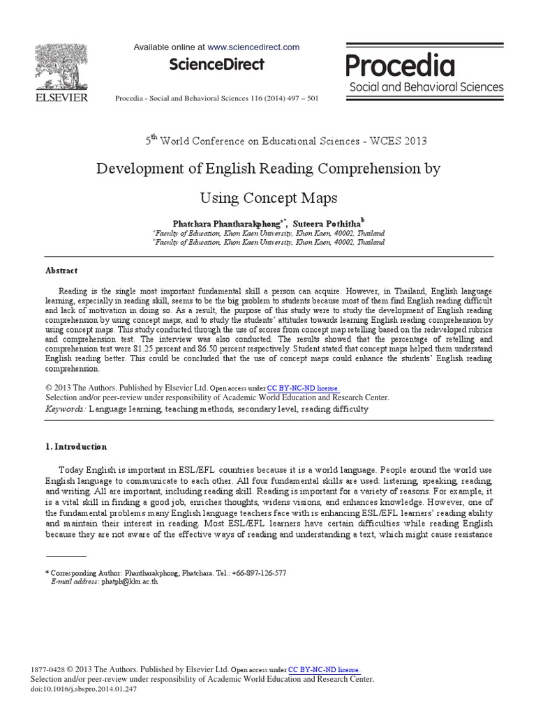 Development of Reading Comprehension Using Concept Maps | Download Free ...