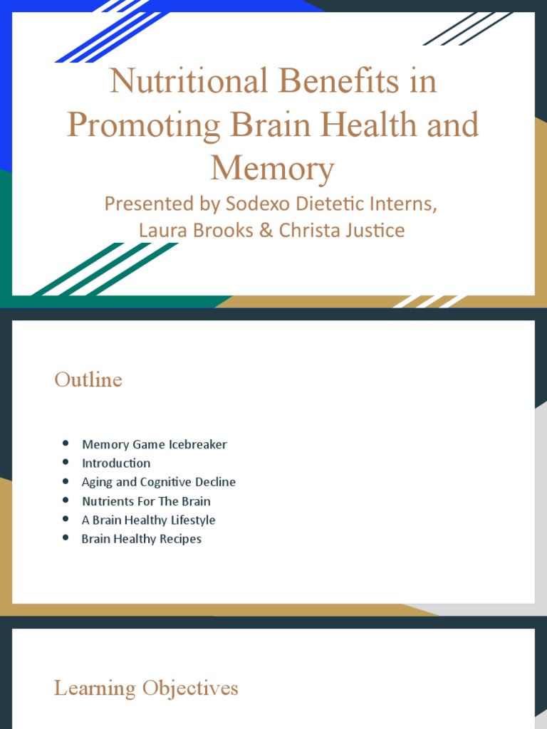 Seniors Presentation - Nutrition For Brain Health Justicec | PDF ...