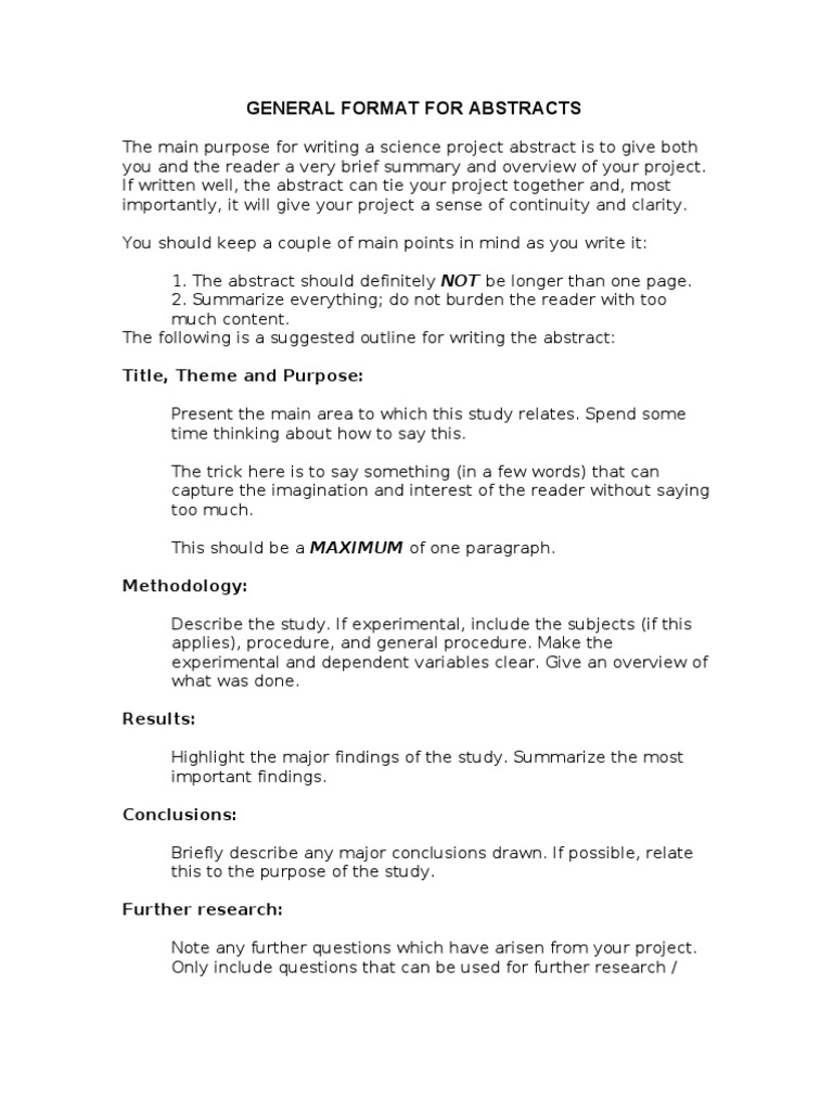 General Format For Abstracts | PDF
