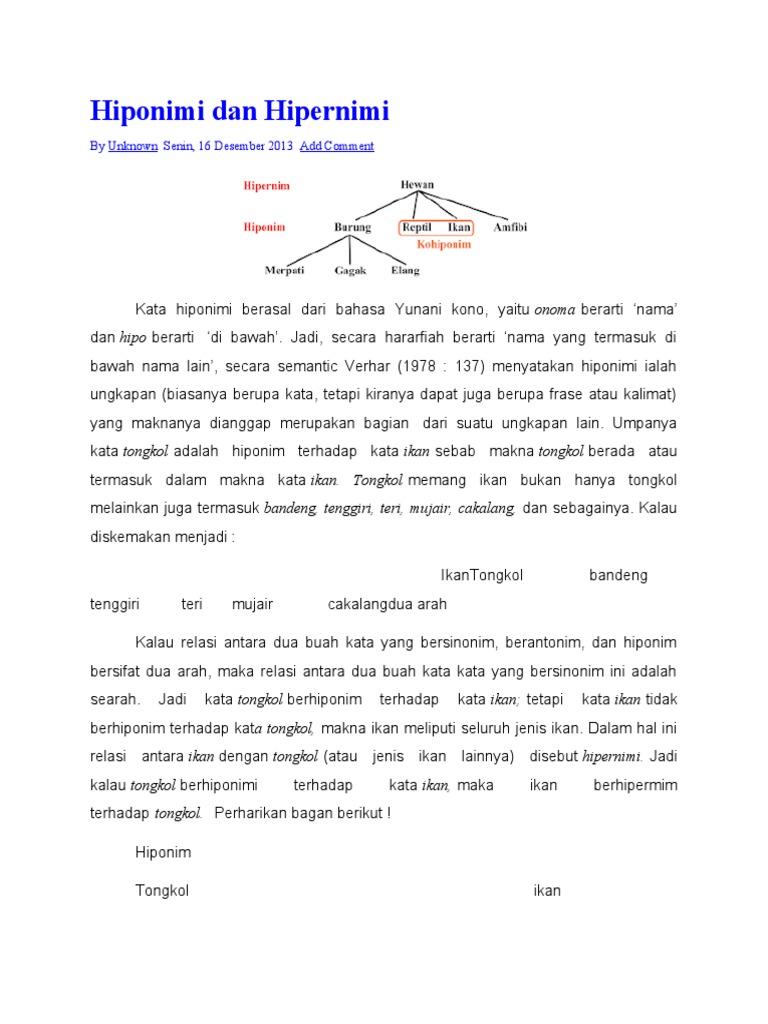 Hiponimi Dan Hipernimi | PDF