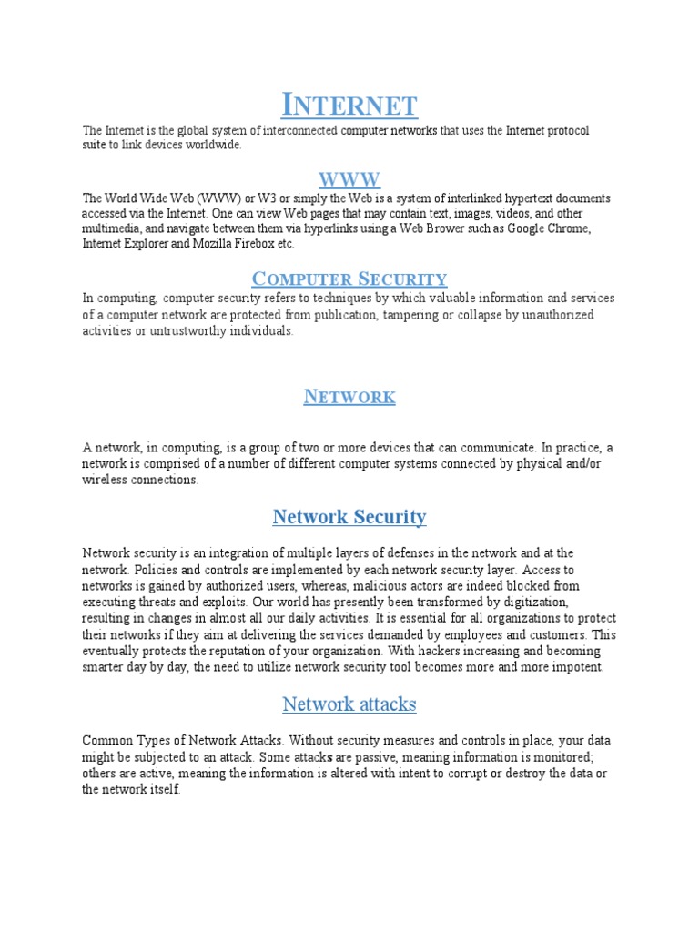 Internet & Network Security Guide | PDF | Computer Network | Computer Virus