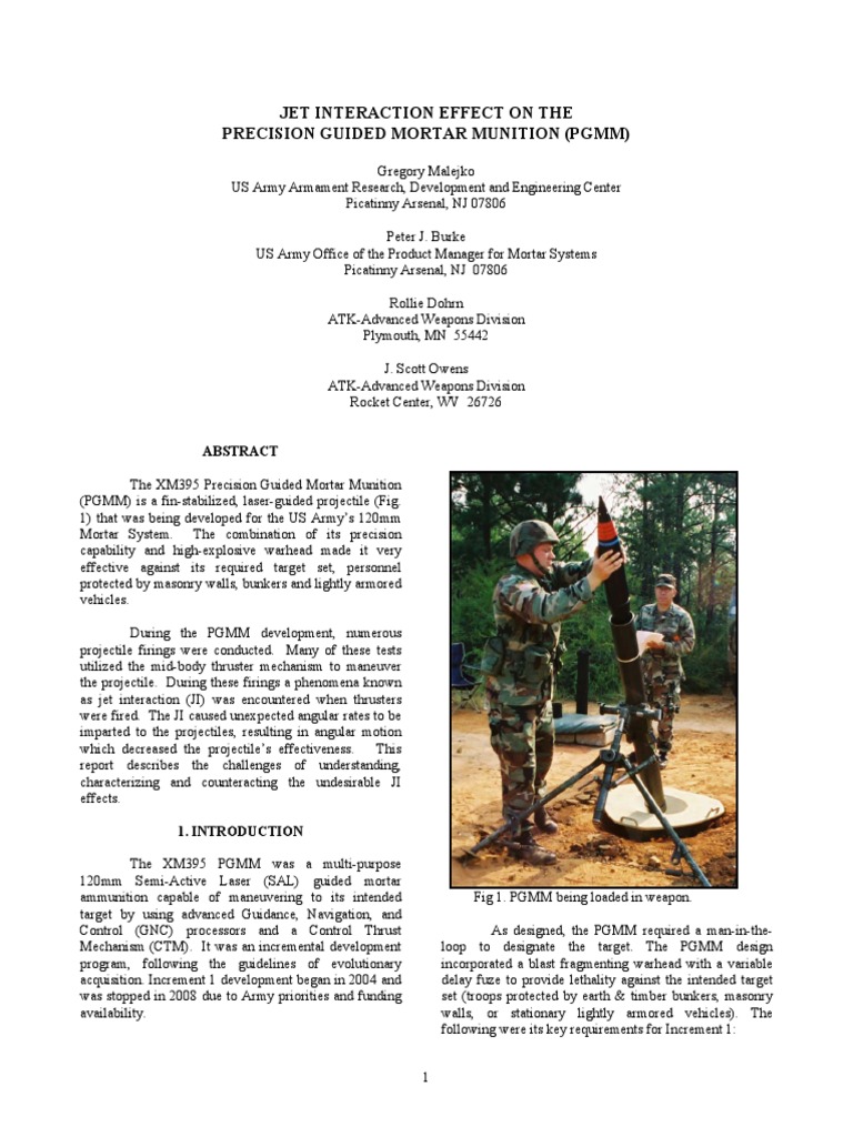 Jet Interaction Effect On The Precision Guided Mortar Munition (PGMM ...