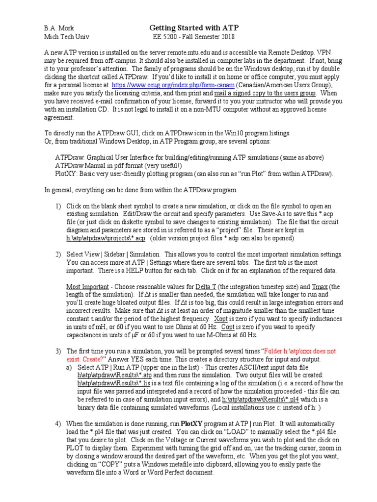 Getting Started With ATP: Folder H:/atp/xxx Does Not Exist. Create? | PDF | Graphical User ...