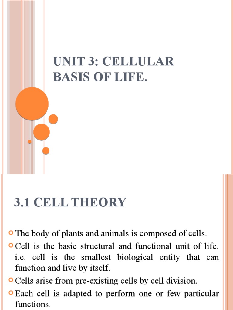 Unit 3. Cellular Basis of Life-2 | PDF | Cell (Biology) | Cell Membrane