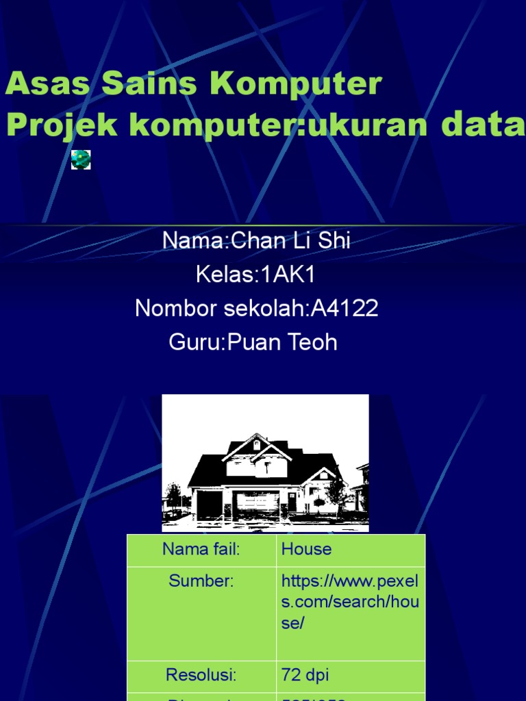 Asas Sains Komputer Projek Komputer:ukuran: Nama:Chan Li Shi Kelas:1AK1 ...