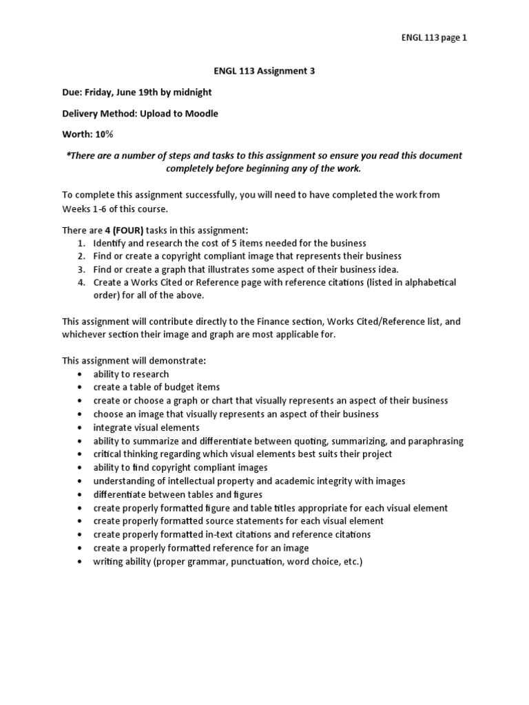 ENGL 113 Assignment 3 - Final | PDF | Citation | Paragraph