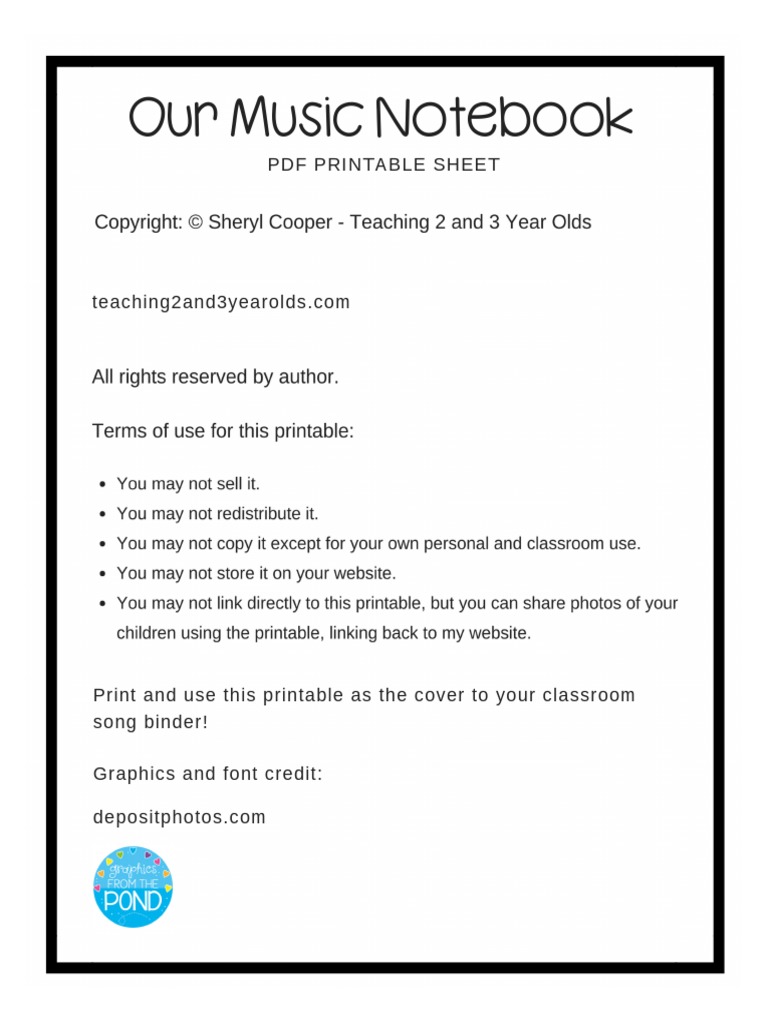 Printable Music Notebook PDF | PDF | Language Arts & Discipline | Art