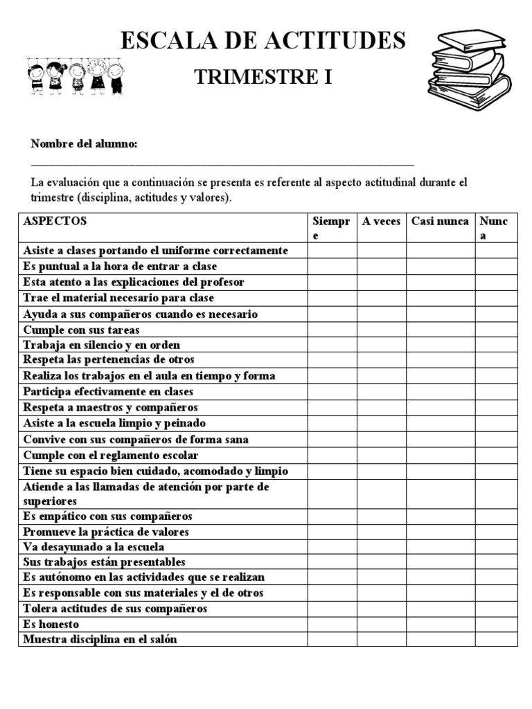 Escala De Actitudes Para Evaluar Primaria