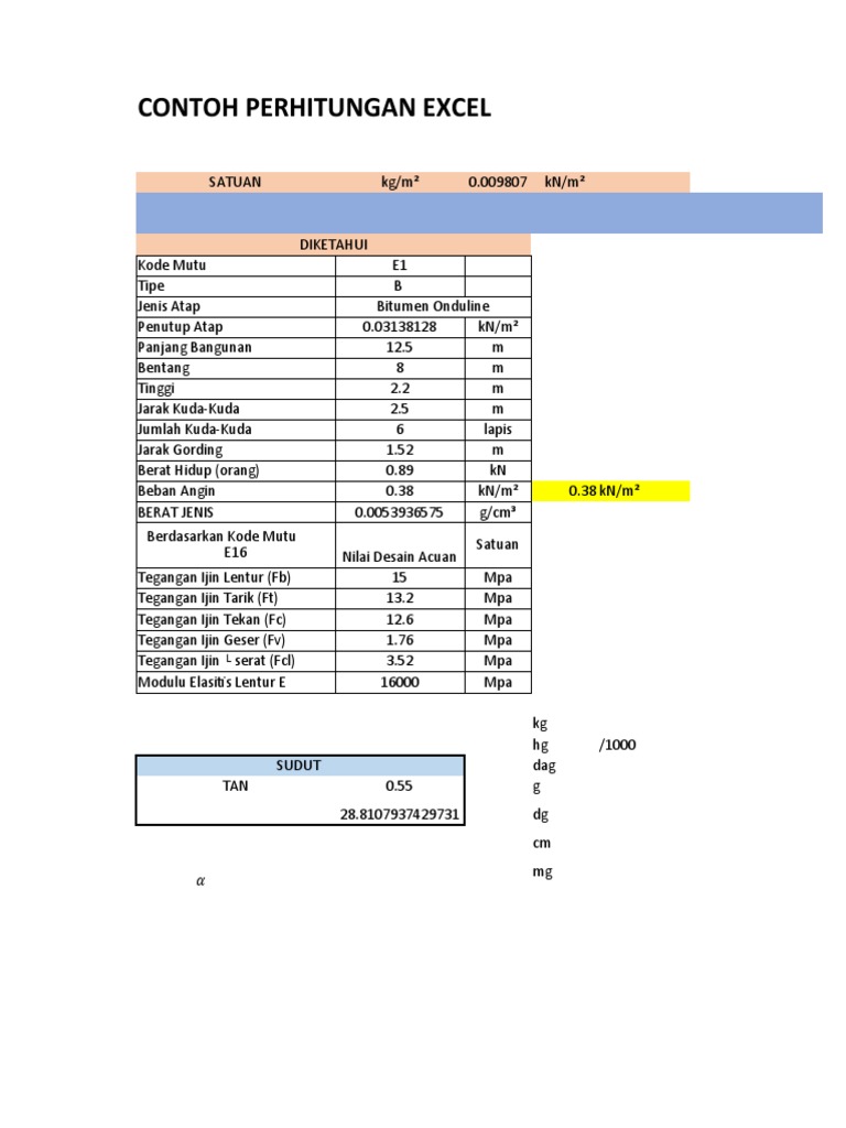Excel Struktrur Kayu (B) | PDF