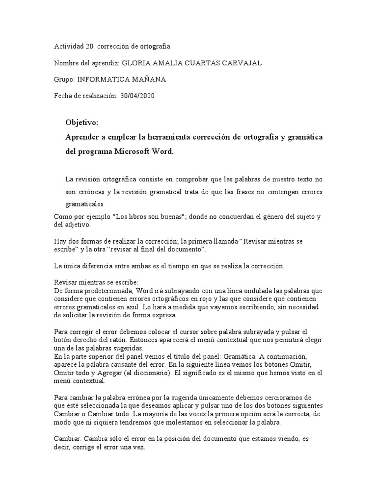 Corrección de Ortografíay Gramática | PDF | Diccionario | Palabra