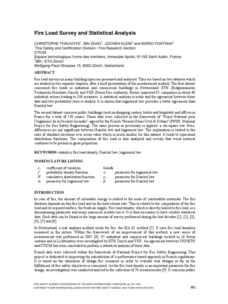Fire Load Paper | PDF | Coefficient Of Variation | Standard Deviation