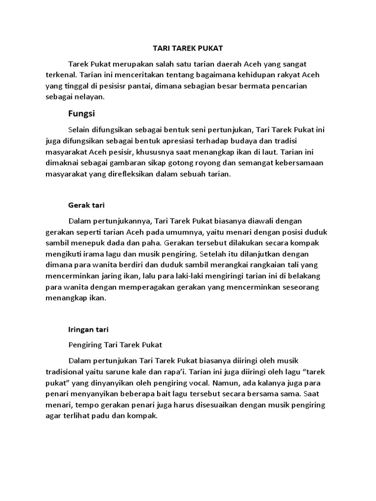 Tari Tarek Pukat | PDF