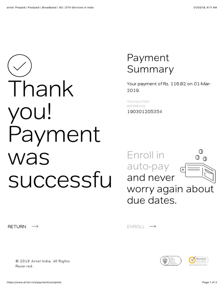 ! Thank You! Payment Was Successful | PDF